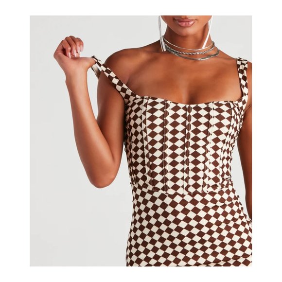 Windsor | Dresses | Checker Mini Dress Nwt | Poshmark